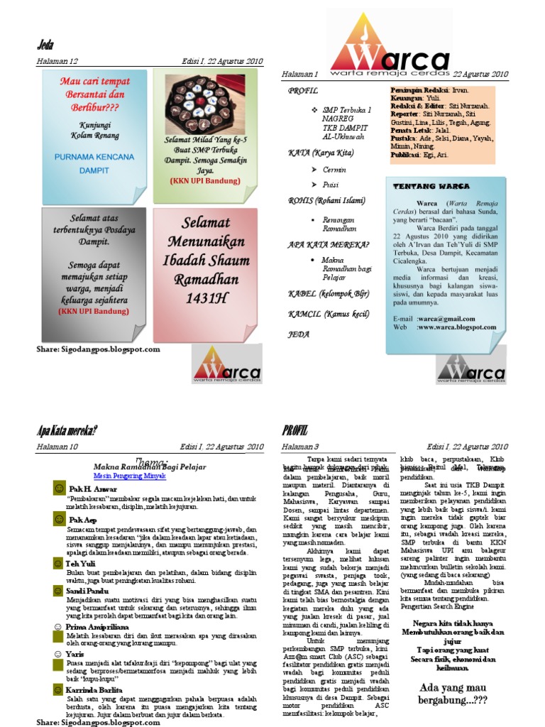 Contoh Buletin Sekolah | PDF