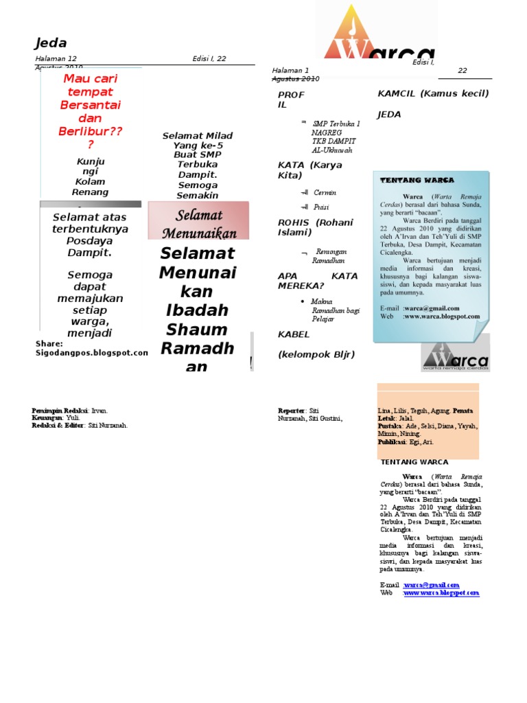 Contoh Buletin Sekolah | PDF