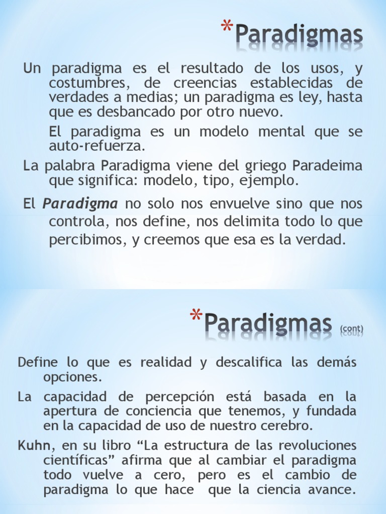 Definición y tipos de paradigmas | PDF | Ciencia y matemáticas