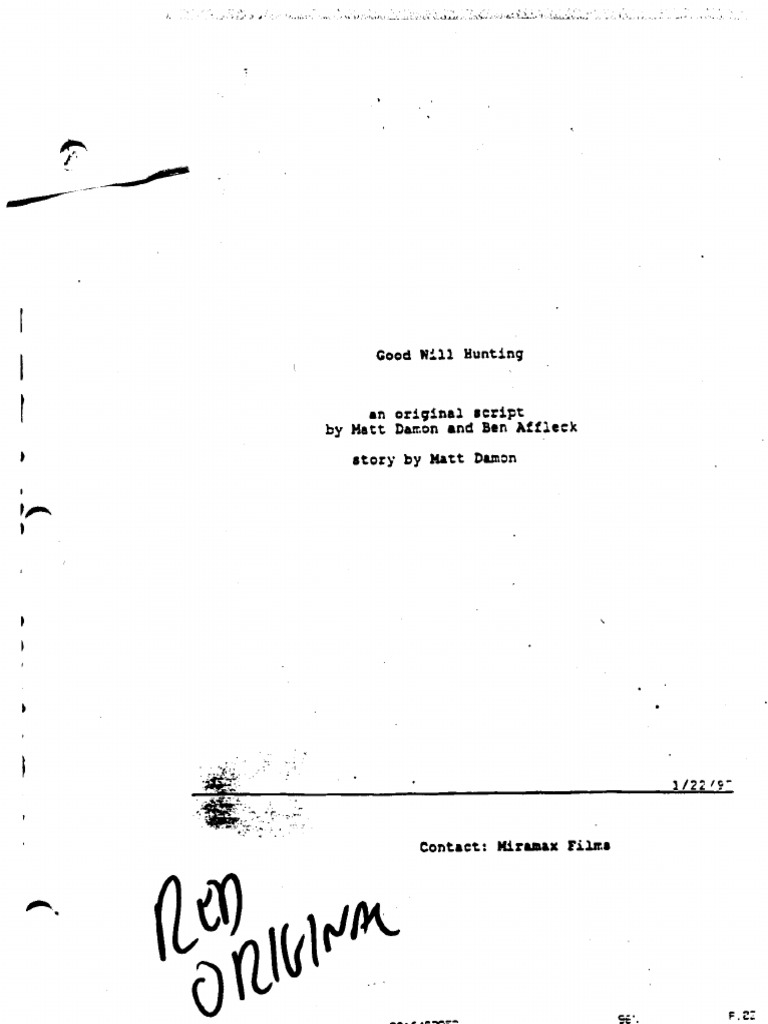 Screenplay-Good Will Hunting | PDF