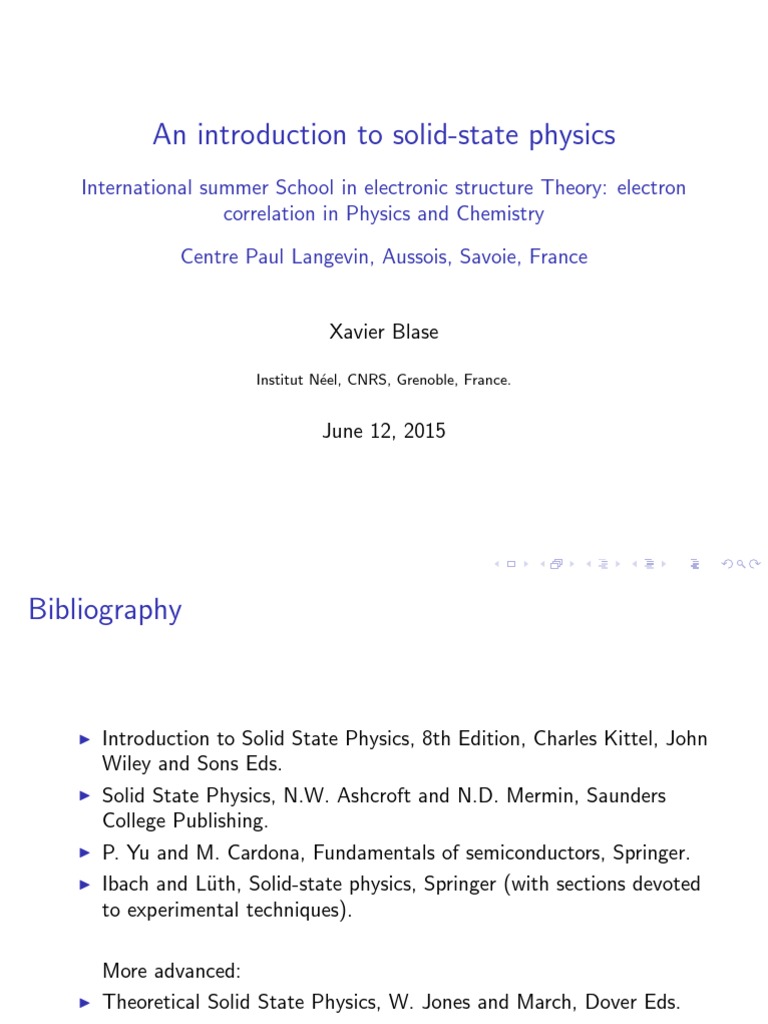 INTRODUCTION TO SOLID STATE PHYSICS Notes | PDF | Crystal Structure ...