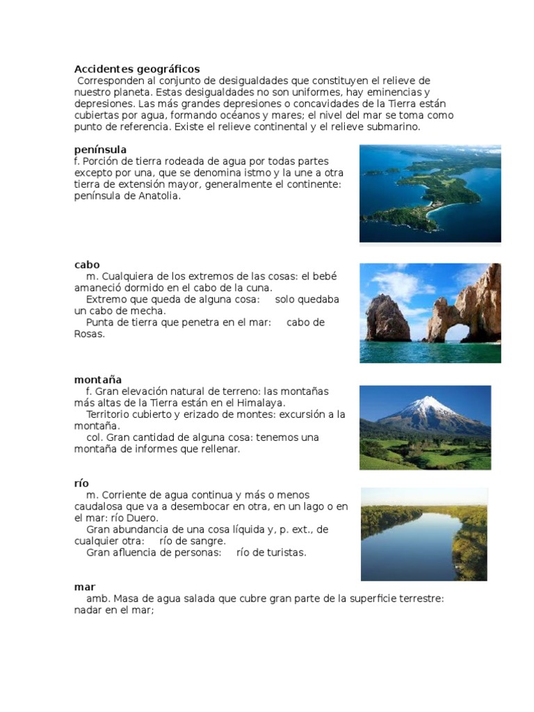Accidentes Geográficos | PDF | Mar | Tierra