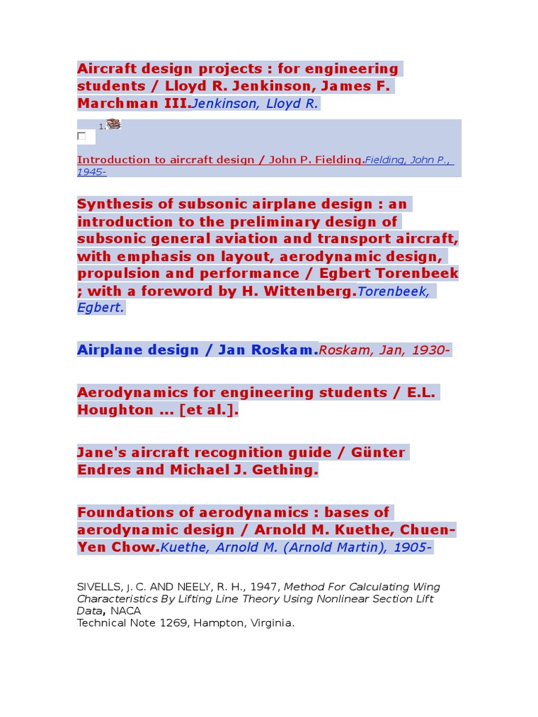 Jenkinson, Lloyd R.: Airplane Design / Jan Roskam | PDF