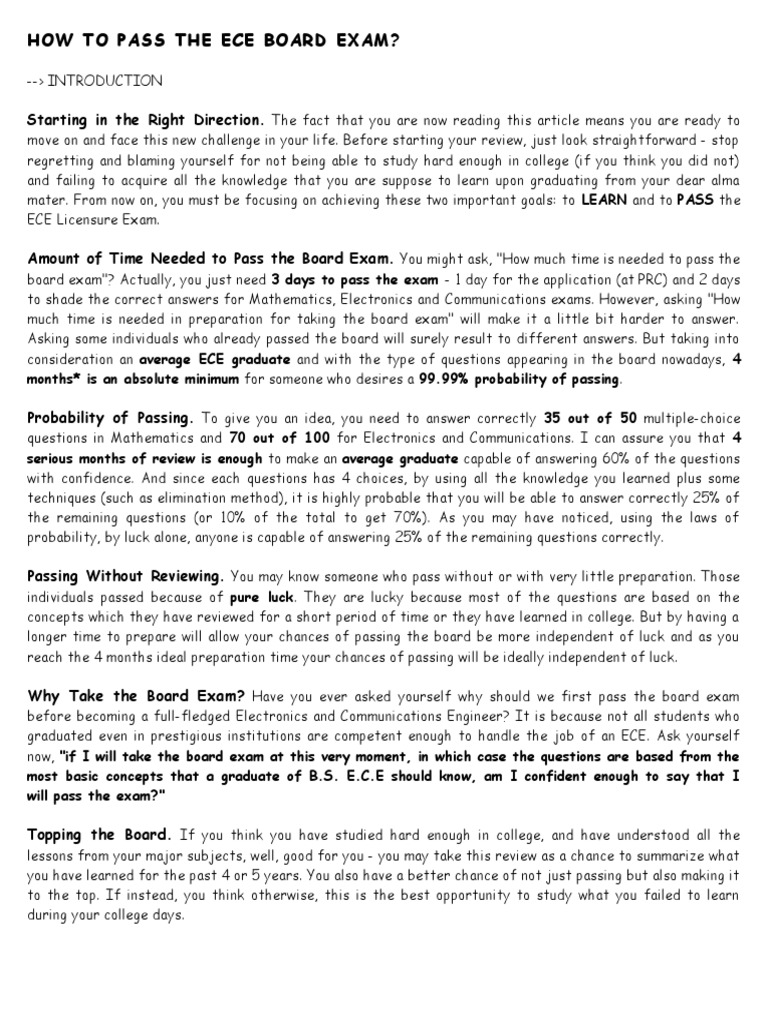 How To Pass ECE Board Exam | PDF | Test (Assessment) | Waves