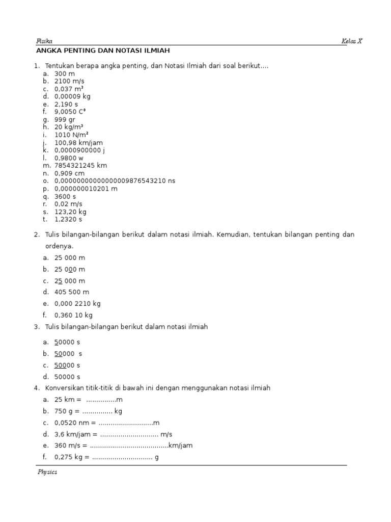 Tentukan Berapa Angka Penting | PDF | Metode & Bahan Ajar | Sains ...