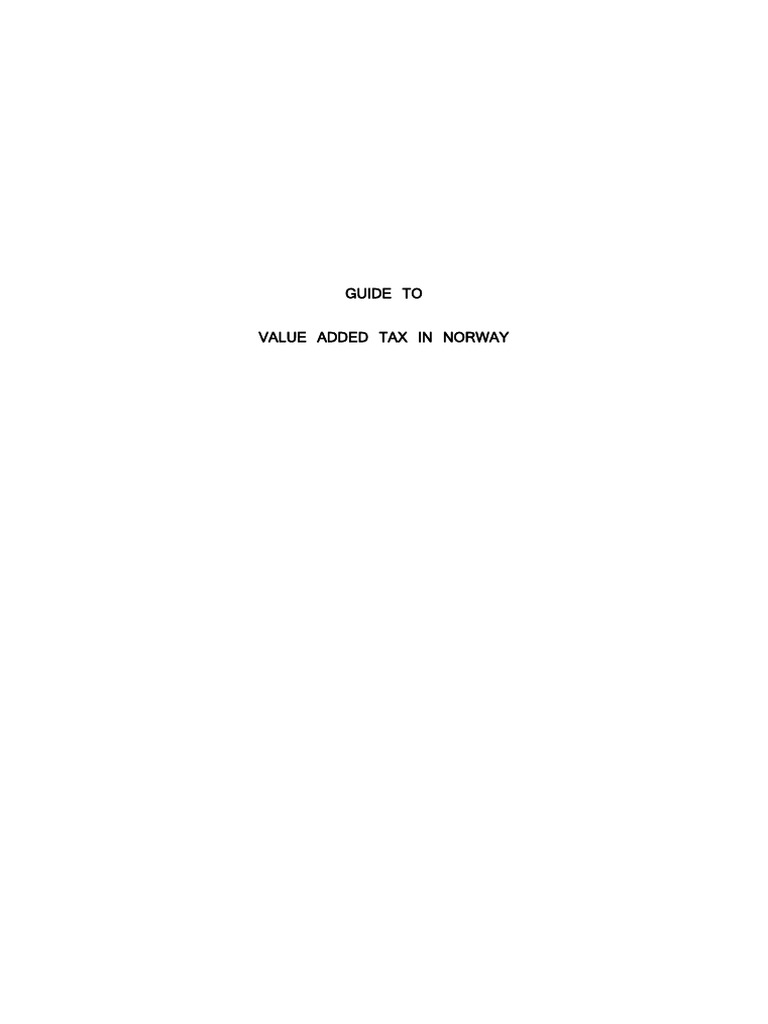 Overview of VAT in Norway | PDF | Value Added Tax | Tax Deduction