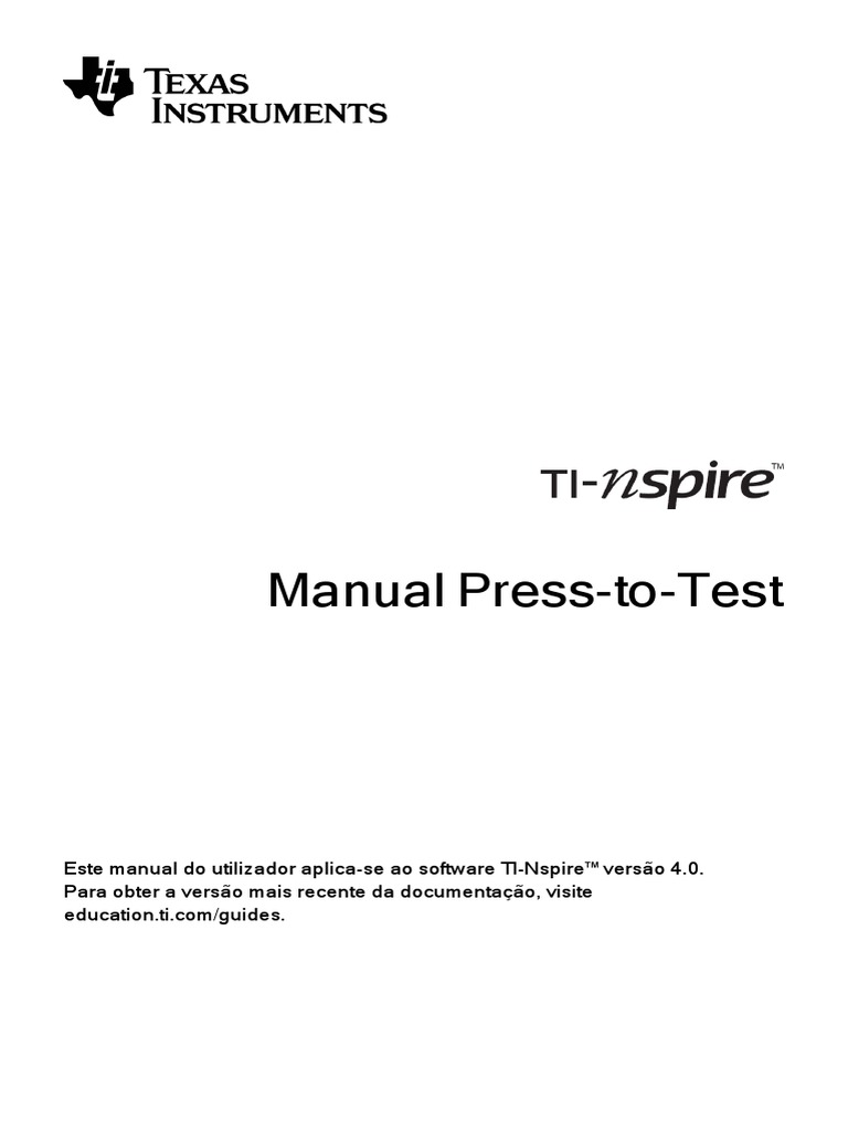 TI-Nspire - Manual Do Modo de Provas e Exames (2015) | PDF | Janela ...