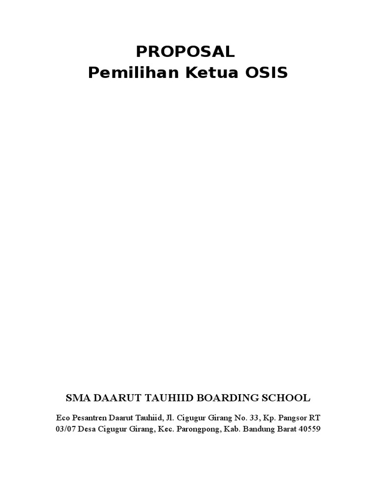 Proposal Pemilihan Ketua OSIS | PDF