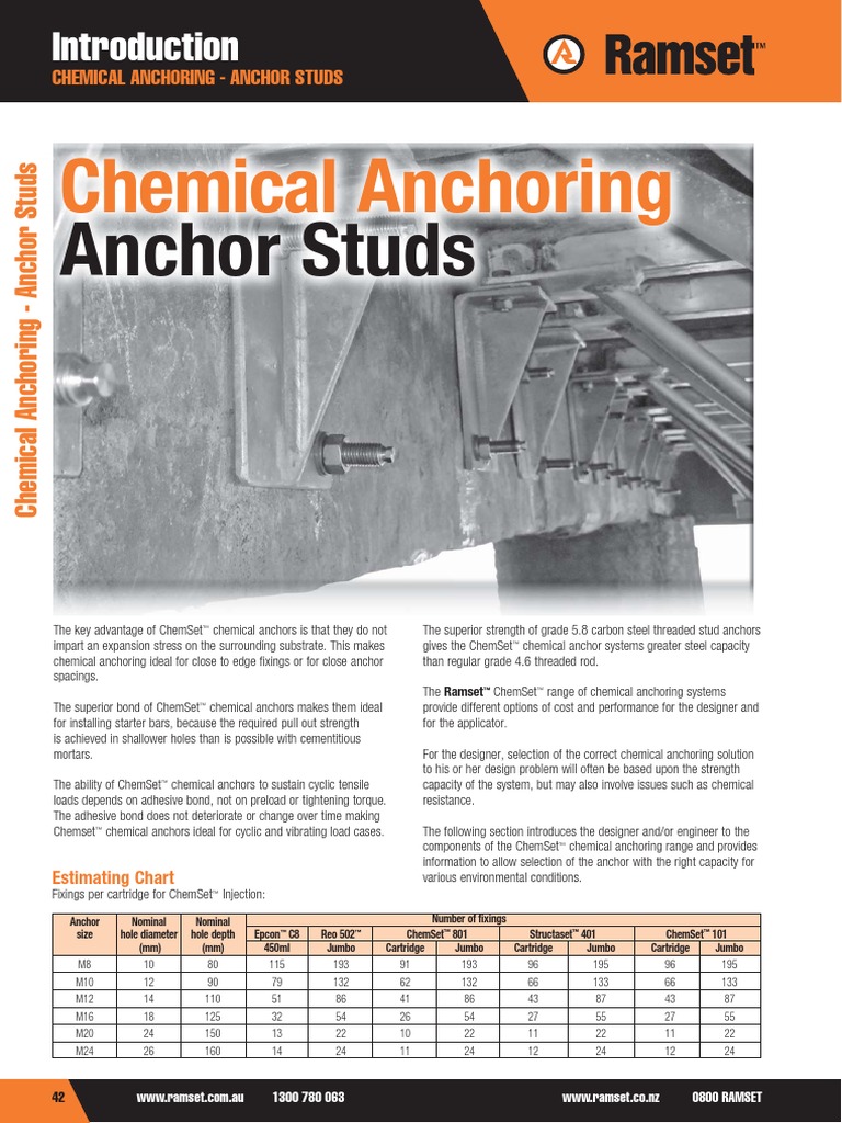 Ramset Specifiers Anchoring Resource Book ANZ Chemical Anchoring Anchor ...