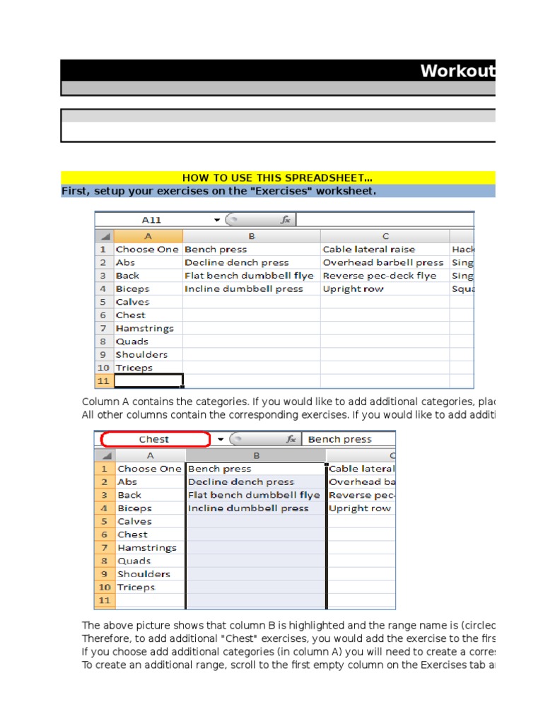 Weekly Gym Progress Workout Tracker | PDF | Weight Training | Recreation