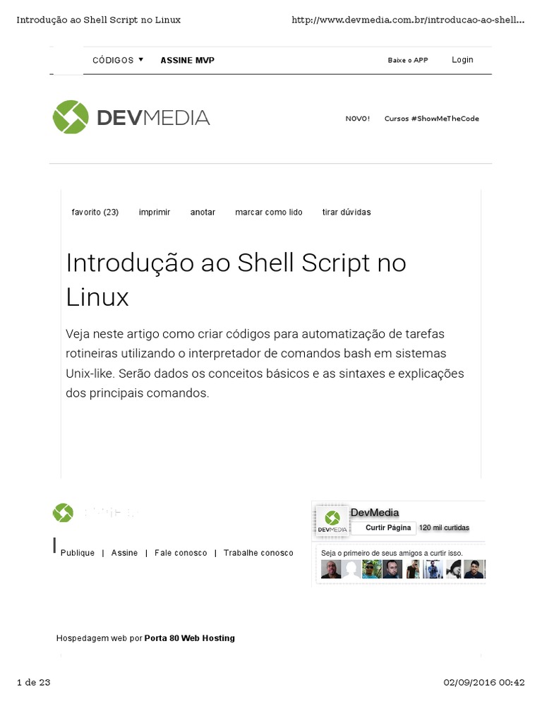 Tutorial De Script Pdf Shell Computação Linguagem De Script