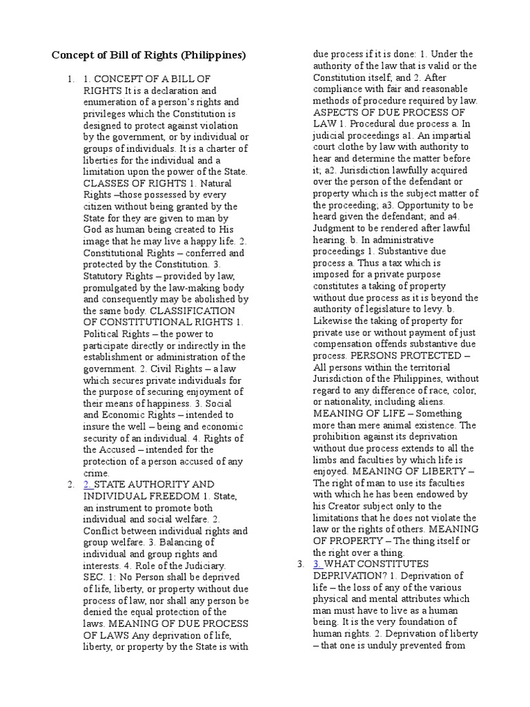 Bill of Rights - Concept | PDF | Search And Seizure | Habeas Corpus