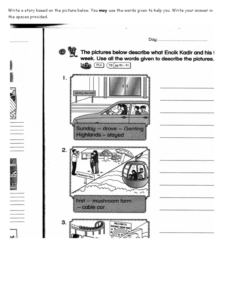 Write A Story Based On The Picture Below | PDF