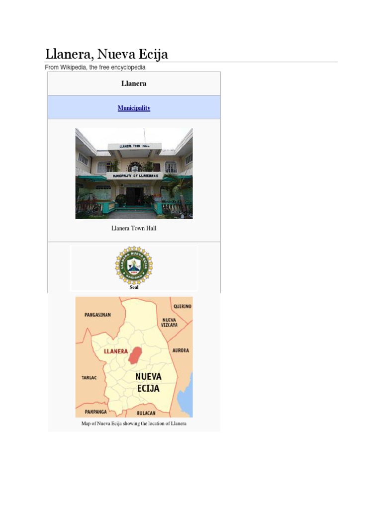 Llanera Nueva Ecija | PDF | Philippines