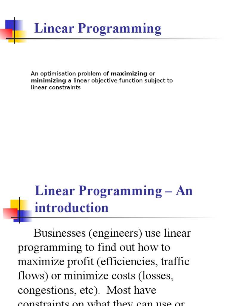 Linear Programming Pdf Linear Programming Discrete Mathematics 