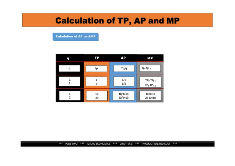 Calculation of AP and MP | PDF