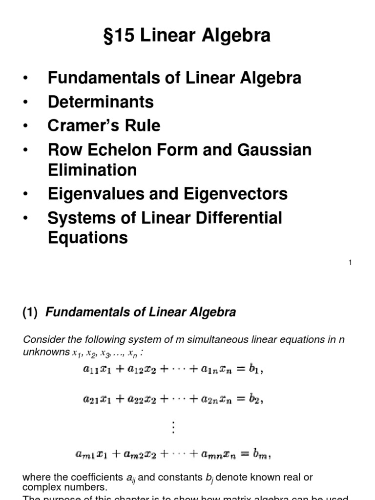Fundamentals of Linear Algebra Concepts | PDF | Eigenvalues And ...