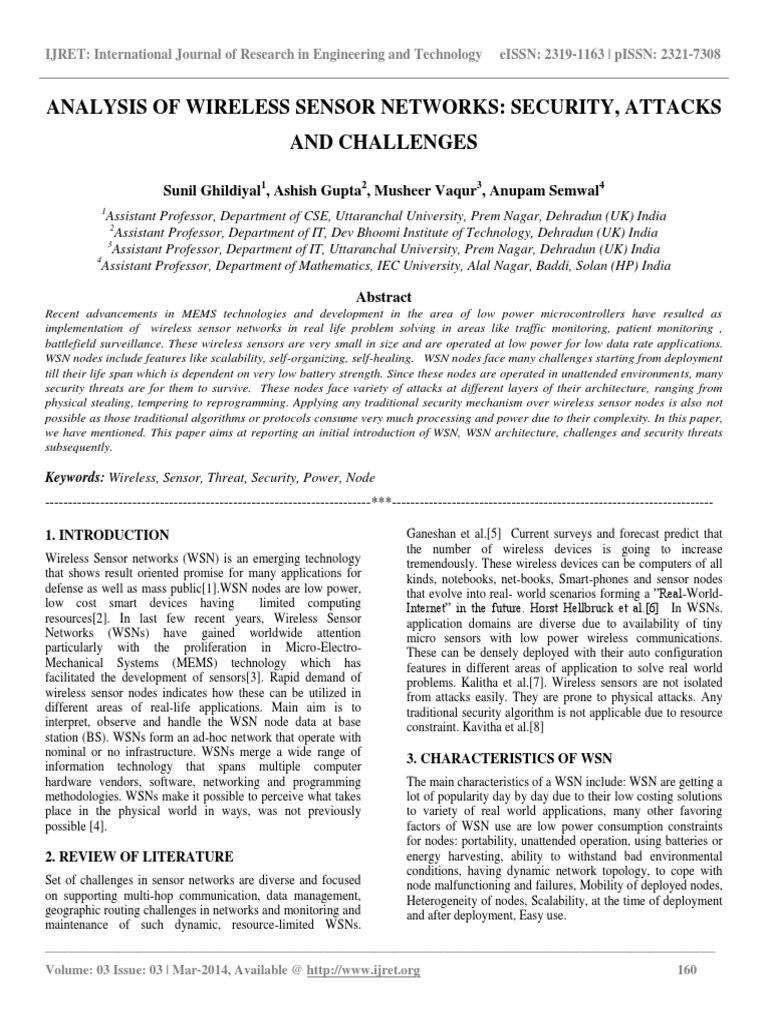 Analysis of Wireless Sensor Networks | PDF | Wireless Sensor Network | Routing