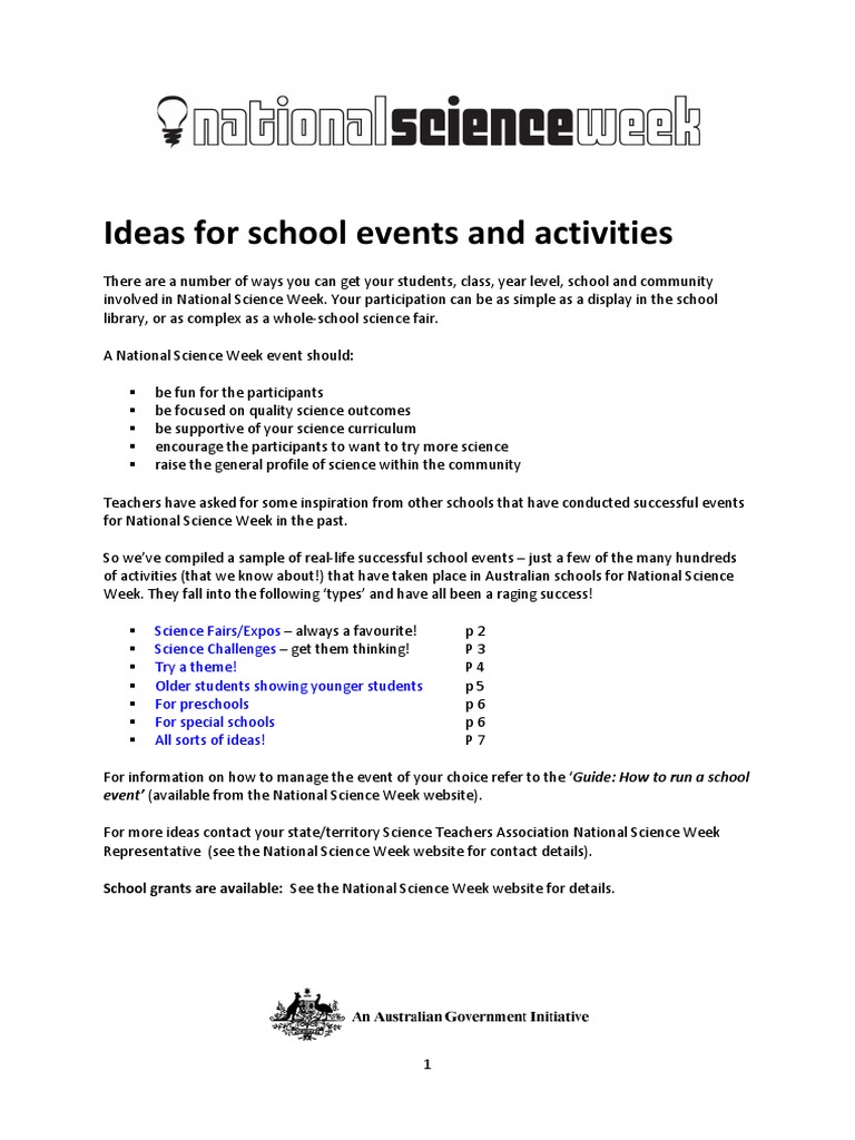National Science Week School Events | PDF | Museum | Agriculture