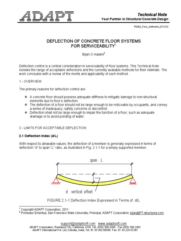Deflection Calculation of Concrete Floors TN292 PDF | PDF | Finite ...