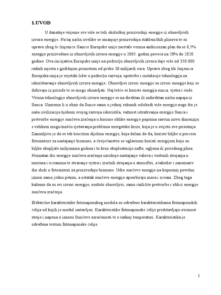Fotonaponski Moduli Završni Rad | PDF