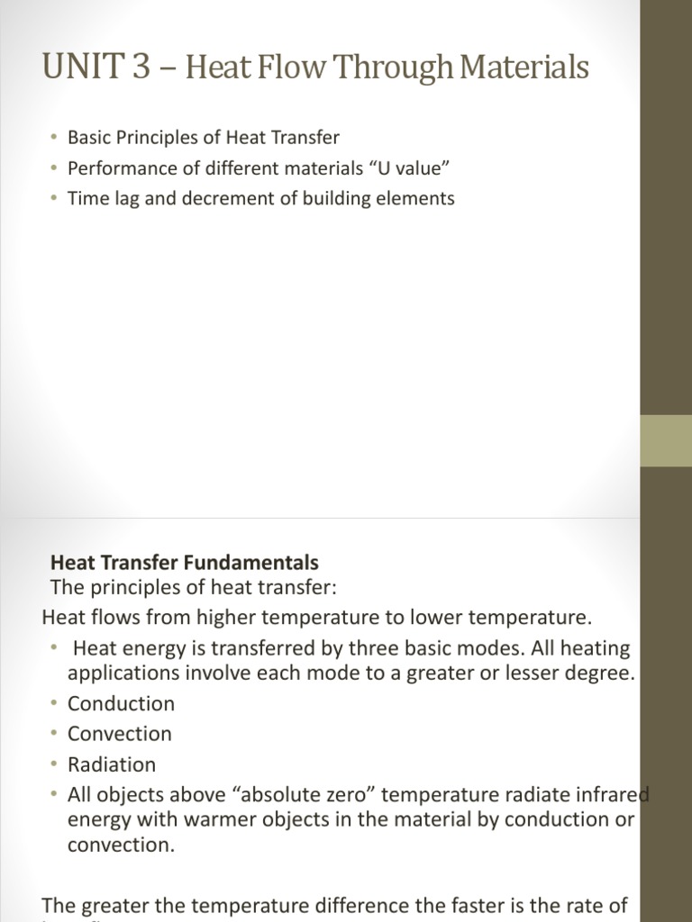 Heat Flow Through Materials: Unit 3 | PDF | Thermal Conductivity | Heat ...