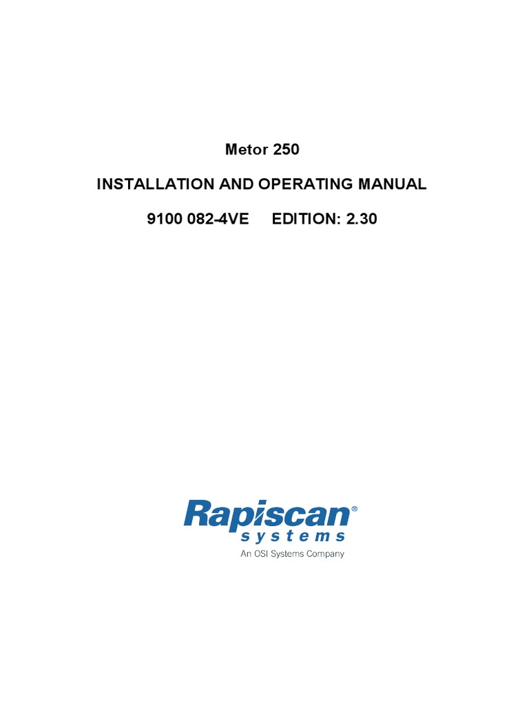 Metor 250 Installation & Operating Manual | PDF | Sensitivity And ...