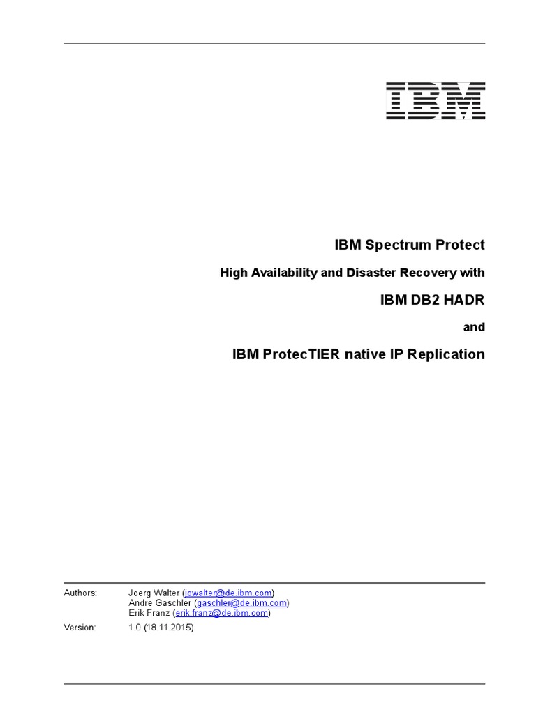 IBM Spectrum Protect With IBM ProtecTIER HA and DR | PDF | Backup ...