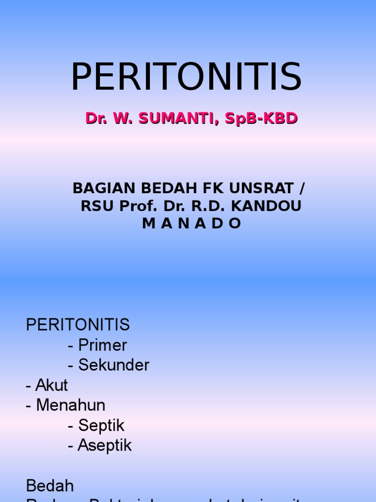 Penanganan Peritonitis: Diagnosis dan Terapi | PDF | Pengembangan Diri ...