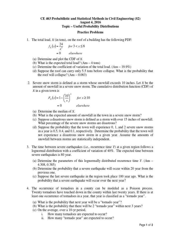 Practice Problems - Set 2 | PDF | Poisson Distribution | Teaching Mathematics