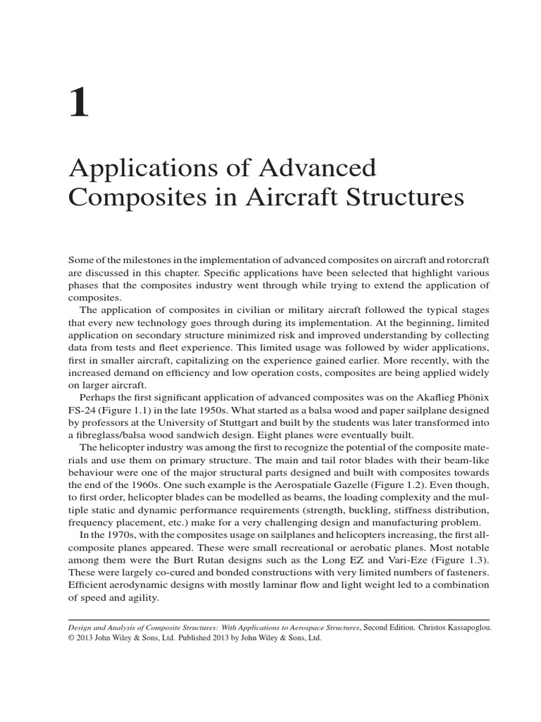 Applications of Advanced Composites in Aircraft Structures | PDF ...
