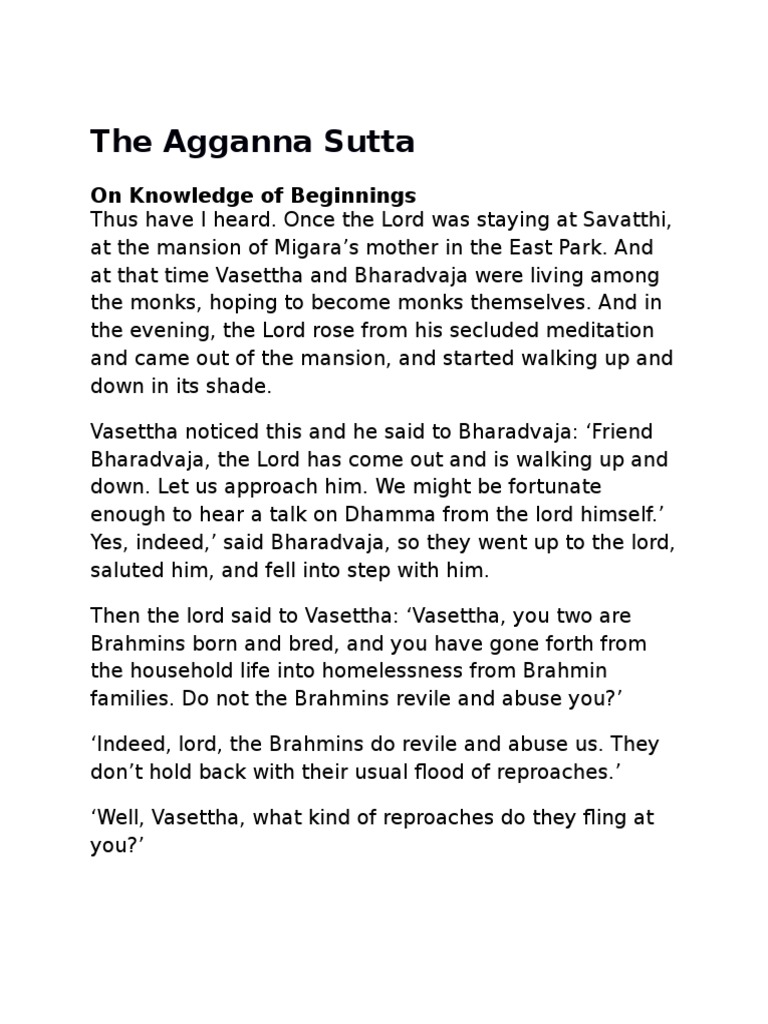 The Agganna Sutta | PDF