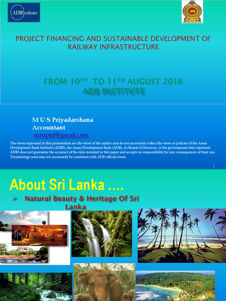 Sri Lanka Country Presentation | PDF | Rail Transport | Train