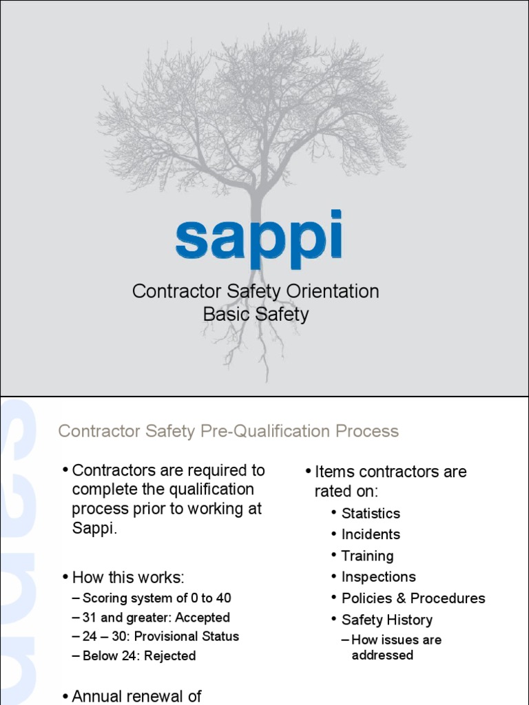 Contractor Safety Orientation Guide | PDF | Dangerous Goods | Personal ...