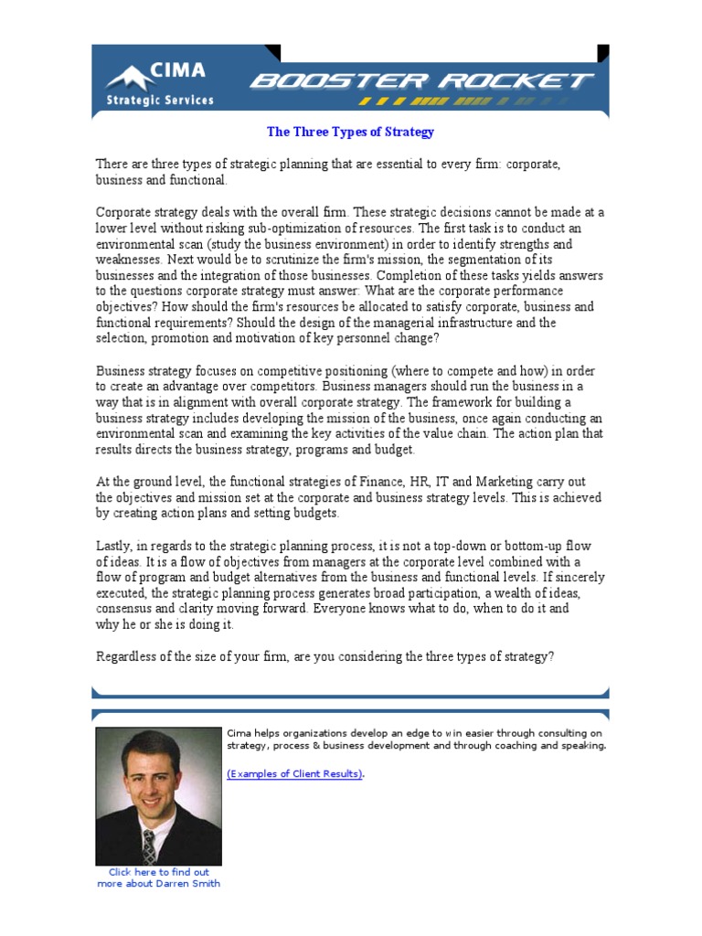 Three Types of Strategy PDF | PDF