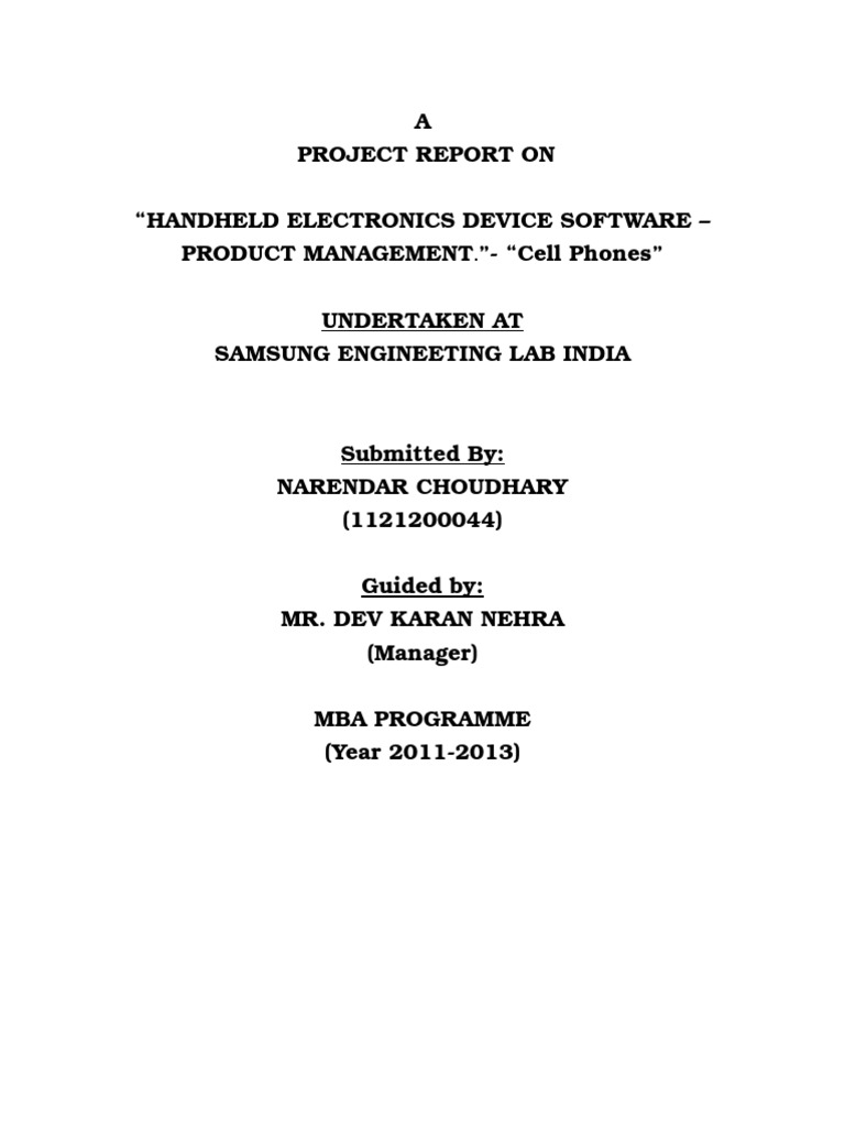 MBA Project Report | PDF | Nokia | Sprint Corporation