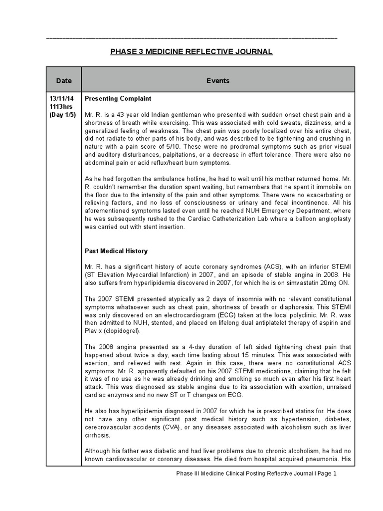 AMI Case Report | PDF | Percutaneous Coronary Intervention | Myocardial ...