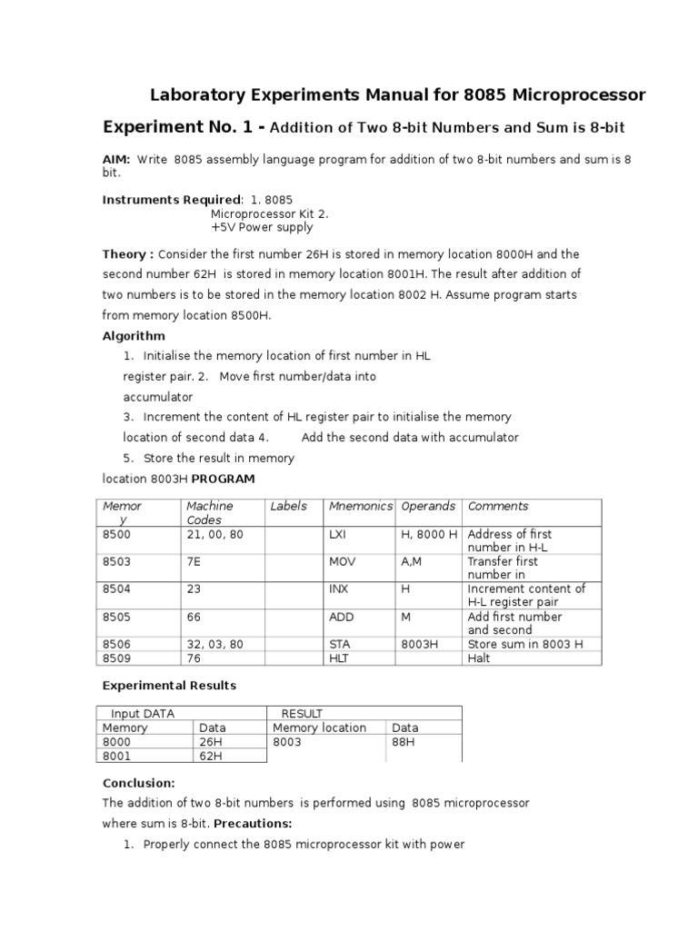 Laboratory Experiments Manual MP | Download Free PDF | Assembly Language | String (Computer Science)