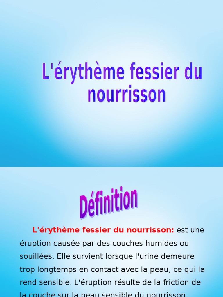 L'érythème Fessier Du Nourrisson | PDF | Spécialités médicales ...