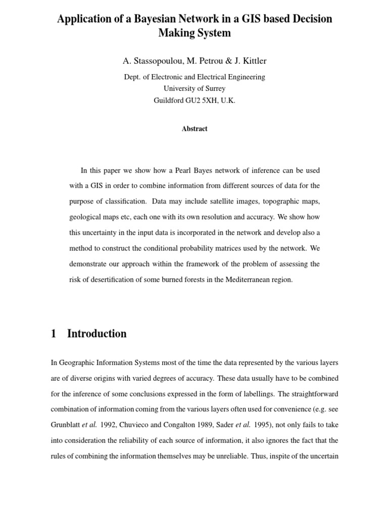 Application of A Bayesian Network in A GIS Based Decision Making System | PDF | Bayesian Network ...