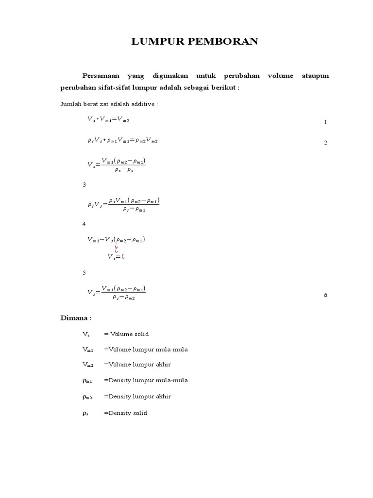 Contoh Perhitungan Lumpur Pemboran | PDF