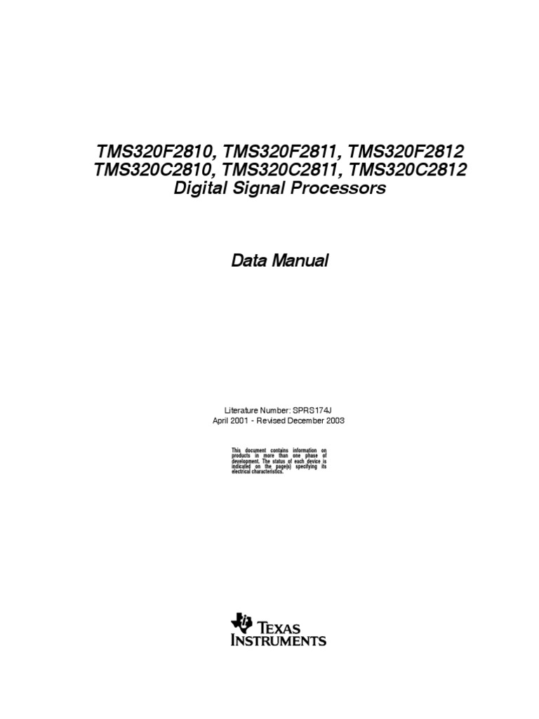 Tms320f2812 Data Manual | PDF | Flash Memory | Read Only Memory