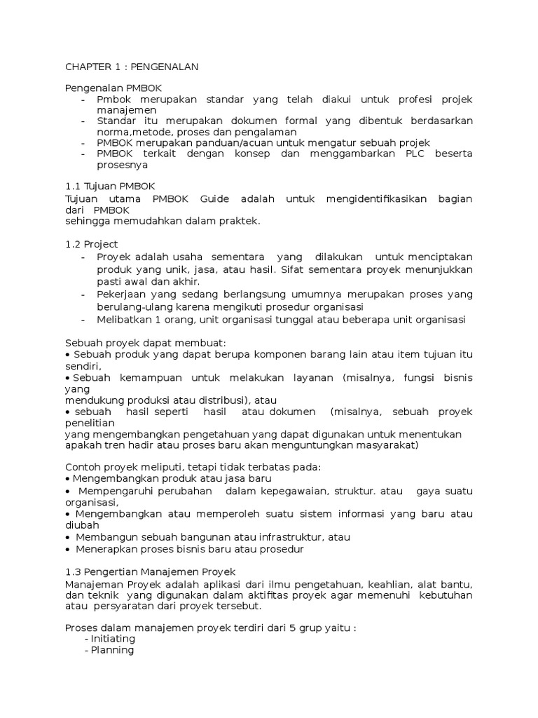 PMBOK Chapter 1,2,7,8 | PDF