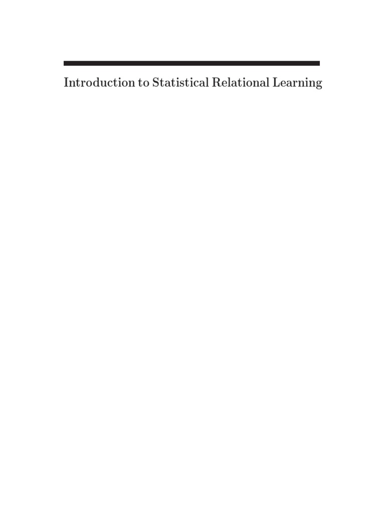 Introduction To Statistical Relational Learning Pdf Machine Learning Bayesian Network