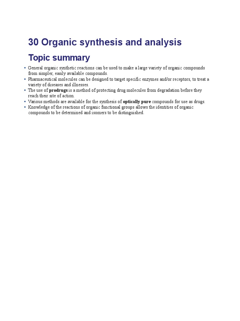 30 - Organic Synthesis and Analysis | PDF