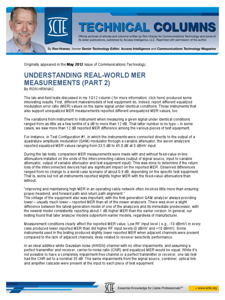 12-05-01 Understading Real World Mer Measurements Part Two | PDF ...