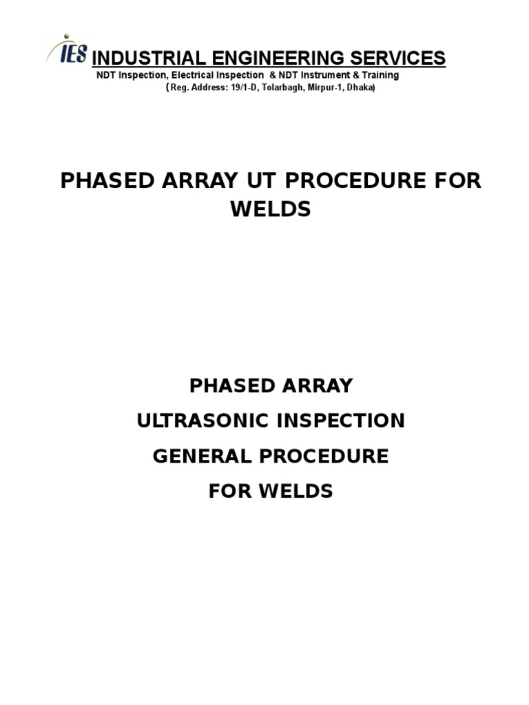 Phased Array Ut Procedure For Welds: Industrial Engineering Services ...