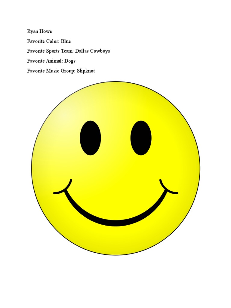 Ryan Howe's Favorites: Color, Team, Animal, Music | PDF | Sports ...