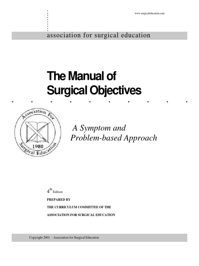 The Manual of Surgical Objectives: A Symptom and Problem-Based Approach ...
