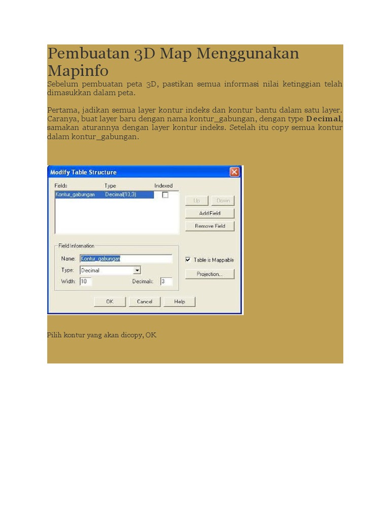 Pembuatan 3D Map Menggunakan Mapinfo | PDF